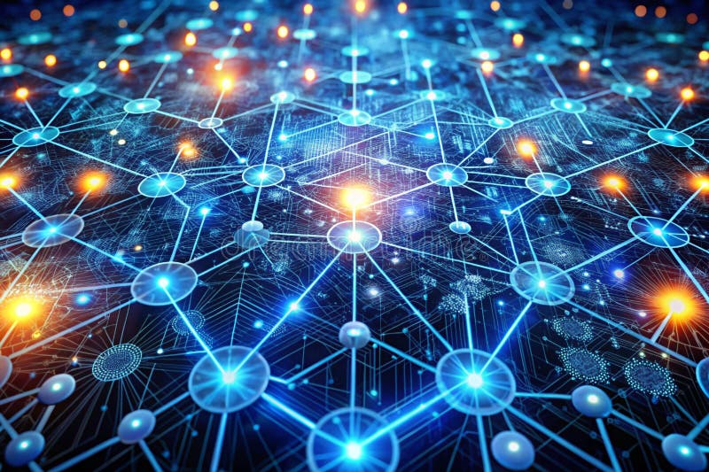 Ai and Neural Networks a Wallpaper. Generative AI Stock Illustration ...