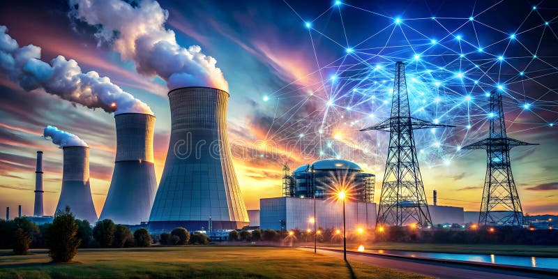 AI Nuclear Energy Concept, Future Innovation Stock Illustration ...