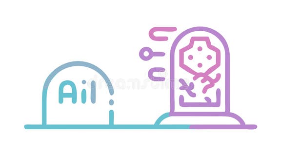 AI Obsolescence Tombstone, Artificial Intelligence End, Vector Design ...
