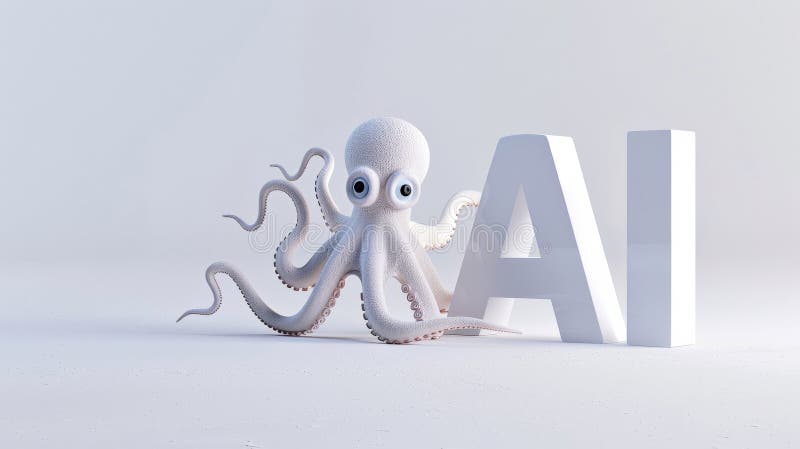 AI Octopus Encounter: Beyond the Studio Stock Image - Image of reality ...
