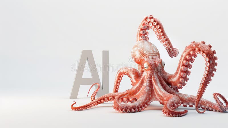 AI Octopus Encounter: Beyond the Studio Stock Image - Image of ...