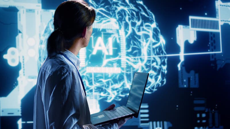 Computer Operator Updating AI Code Stock Footage - Video of expert ...