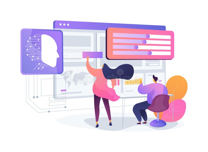 AI-Optimized Desk Arrangements Abstract Concept Vector Illustration ...