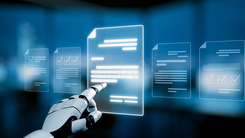 AI-Optimized Document Management for Workflow Efficiency. Kernel Stock Image - Image of person ...