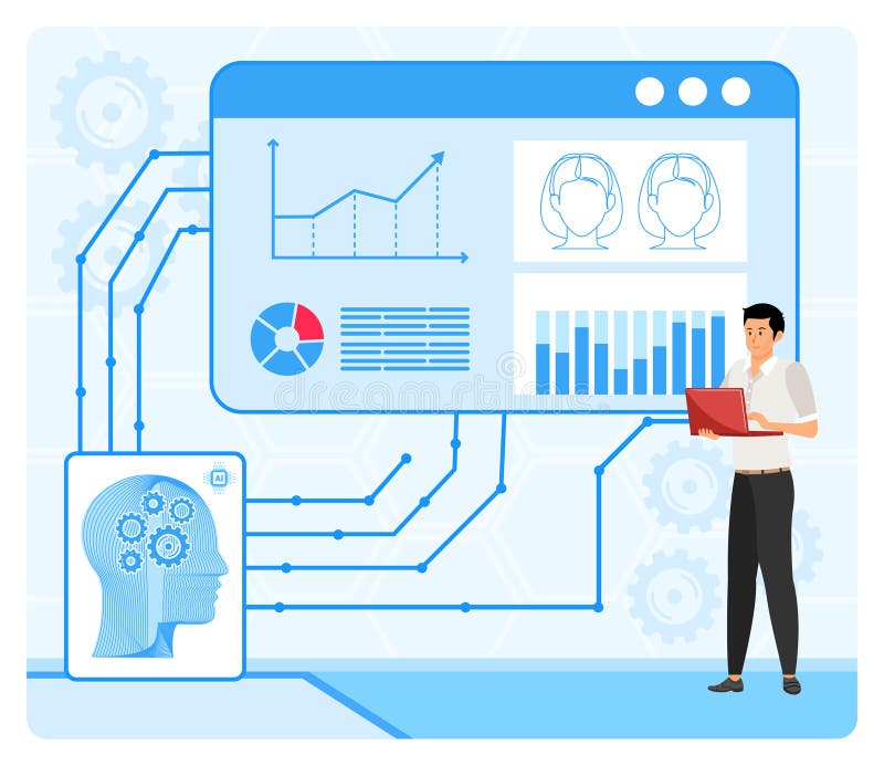AI Optimized HR Data Analytics. Stock Vector - Illustration of trends ...