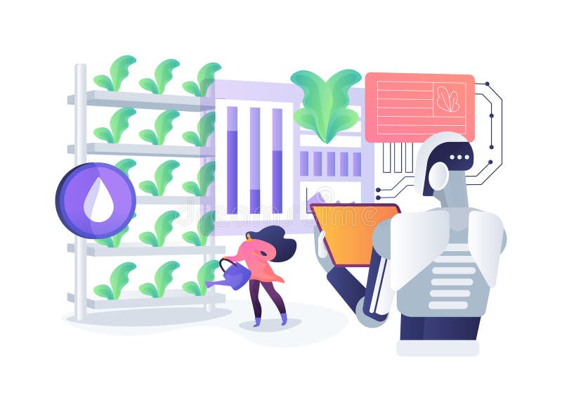 AI-Optimized Hydroponic Farming Abstract Concept Vector Illustration ...