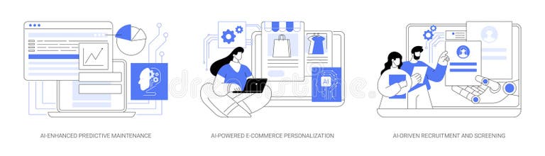 AI-optimized Soft and Apps Abstract Concept Vector Illustrations. Stock Vector - Illustration of ...