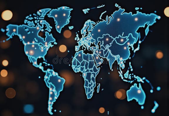 AI-optimized Supply Chain Visualization Depicting a Global Logistics ...