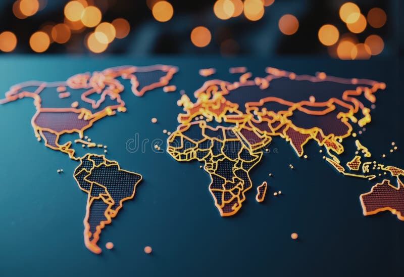 Global Supply Chain Network Visualization Showcasing Logistics ...