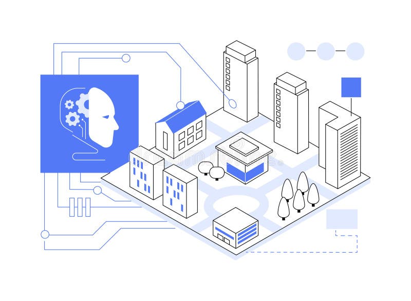 AI-Optimized Urban Planning Abstract Concept Vector Illustration. Stock ...