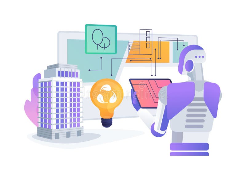 AI-Optimized Urban Planning Abstract Concept Vector Illustration. Stock ...