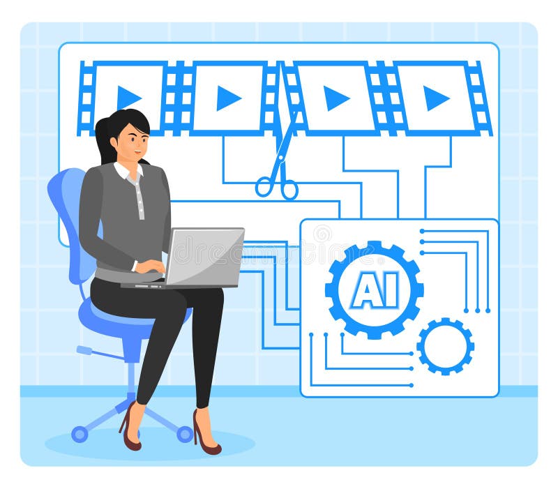 AI Optimized Video Editing Concept.Professional Video Editing Powered ...