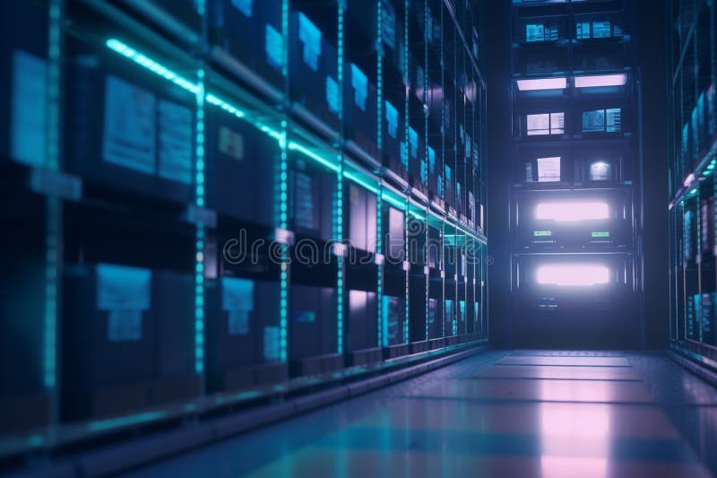 AI-optimized Warehouse: Illustration of an Intelligent, Self-Organizing ...