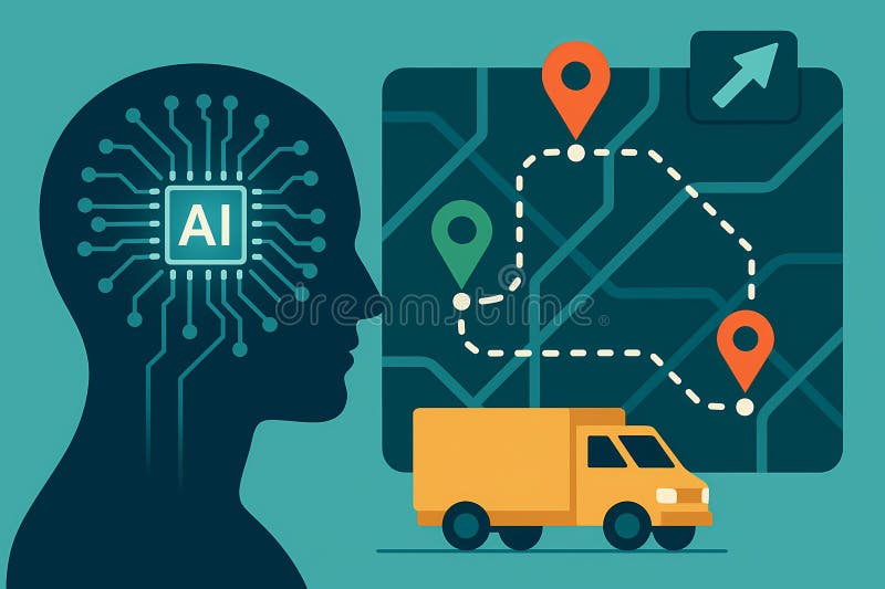 AI Optimizing Delivery Routes with Smart Logistics – AI Generated Stock ...