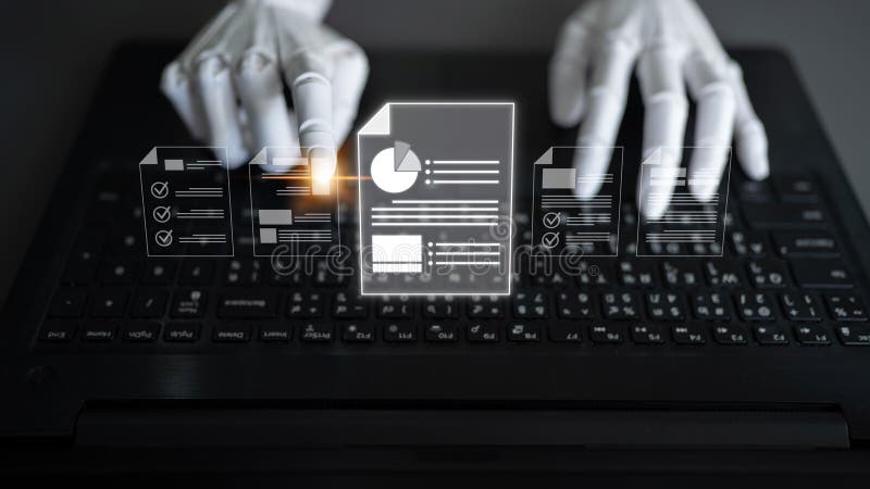 AI Optimizing Document Management and Workflow Latch Stock Illustration - Illustration of ...