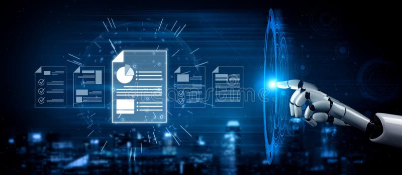 AI Optimizing Document Management and Workflow Vouch Stock Illustration - Illustration of person ...