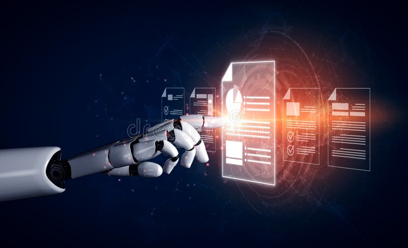 AI Optimizing Document Management and Workflow Vouch Stock Illustration - Illustration of office ...