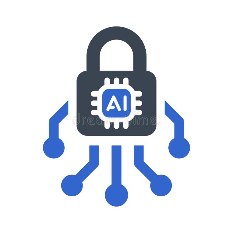 Ai padlock icon stock vector. Illustration of designed - 352423643