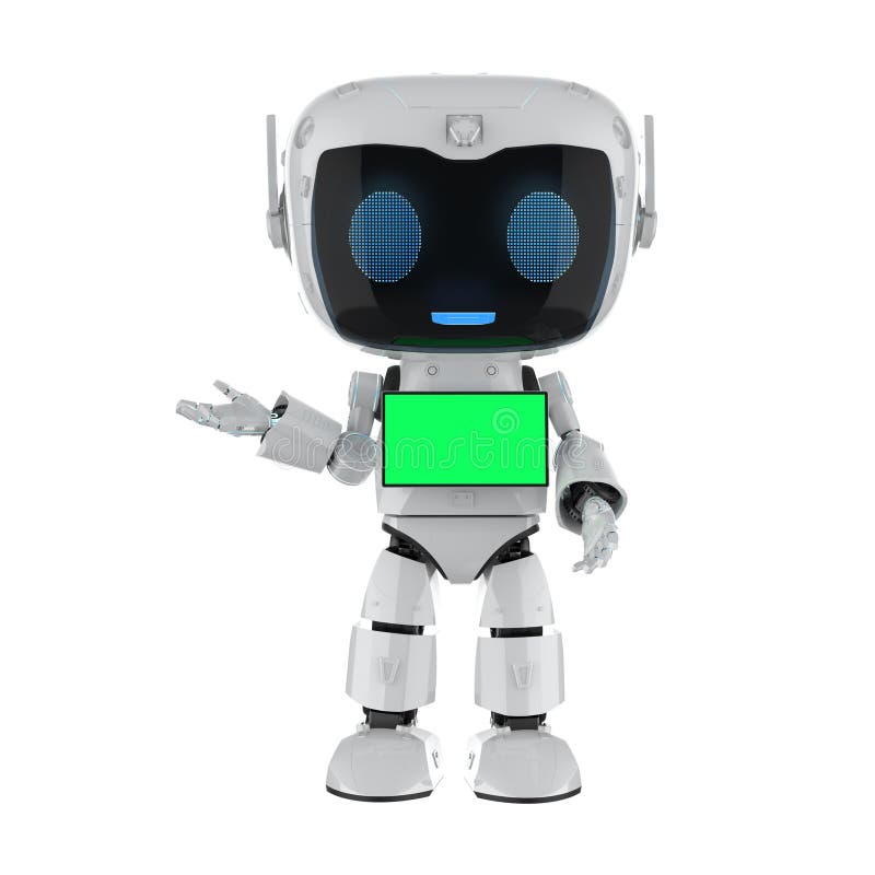 Ai Personal Assistant Robot with Empty Screen Stock Illustration ...