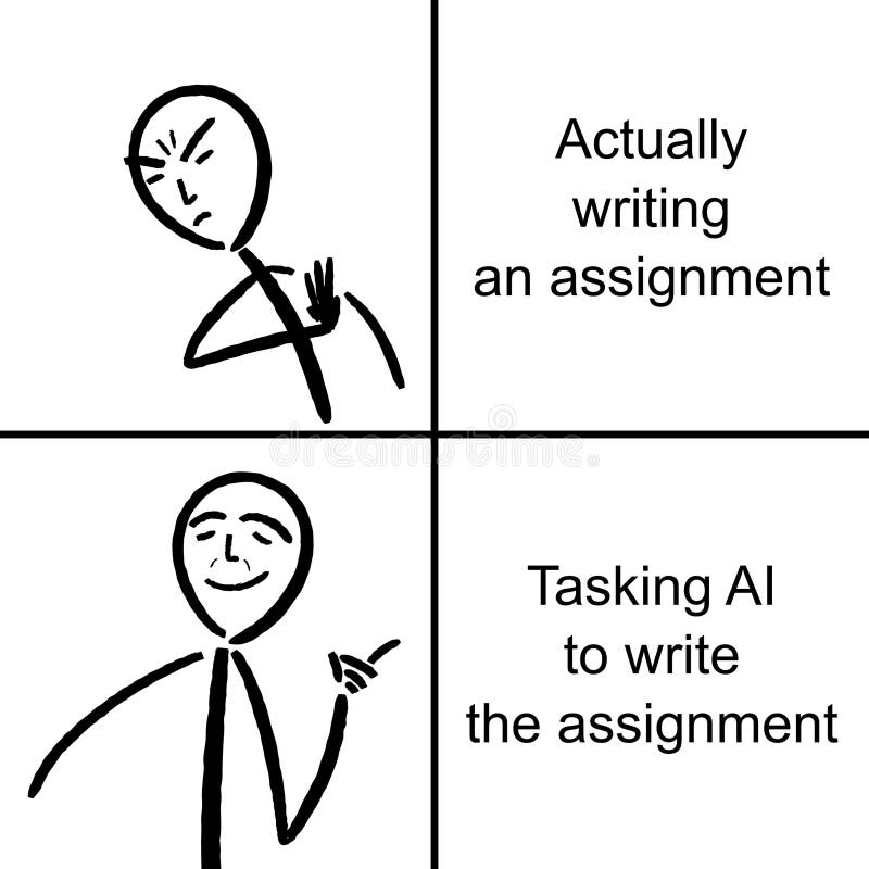 AI plagiarism school meme stock illustration. Illustration of sharing ...