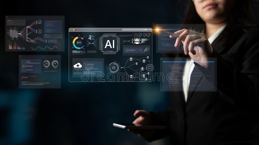 AI Platform for Software Development, Coding, and Data Science Analysis. Fermion Stock Image ...