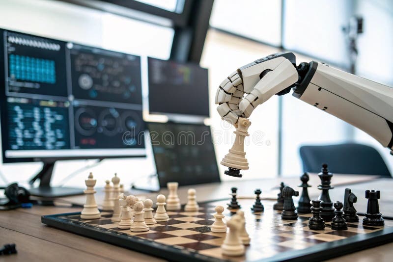 AI Playing Chess: Concept of Machine Intelligence in Action Stock ...