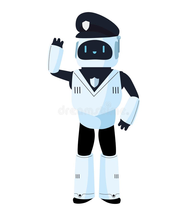 Ai police cyborg machine stock vector. Illustration of design - 350962093