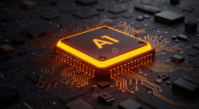 AI Power: Glowing Chip & Circuit Board - Artificial Intelligence ...