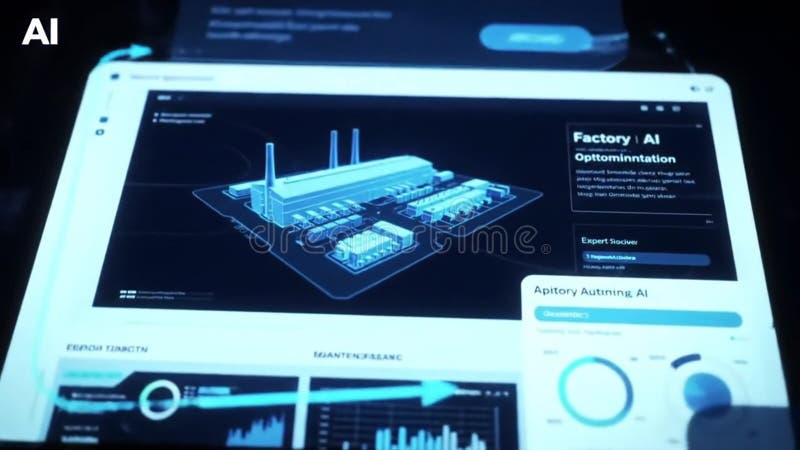 AI Powered Automated Factory Consulting Platform Displaying 3D ...