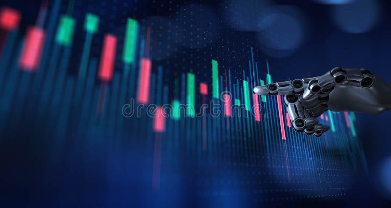 AI-Powered Automation in Financial Data Analysis and Predictive Modeling. 3d Render Stock ...