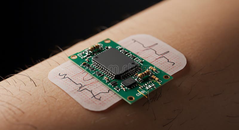 AI-Powered Biometric Patch stock illustration. Illustration of ...