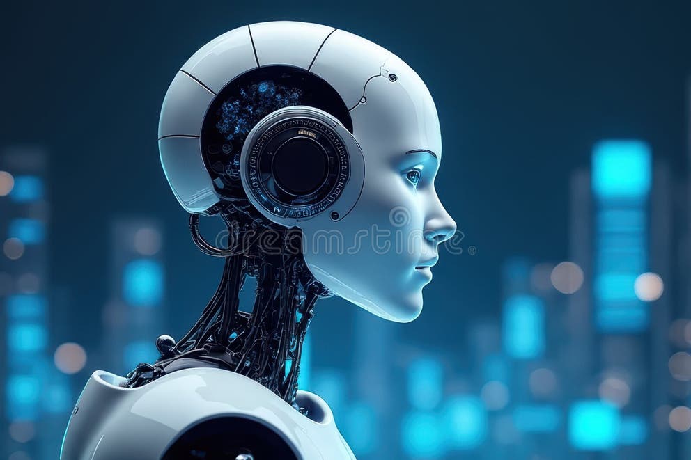 AI-Powered Bot Operation stock illustration. Illustration of design ...