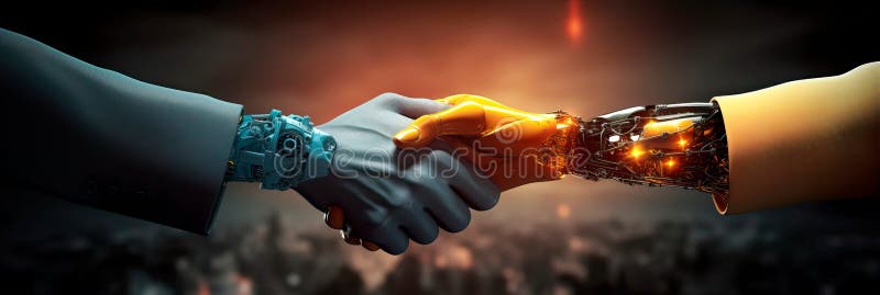 AI-powered Business Concept with Robots and AI Algorithms Streamlining ... AI-powered Business Concept with Robots and AI Algorithms Streamlining ...