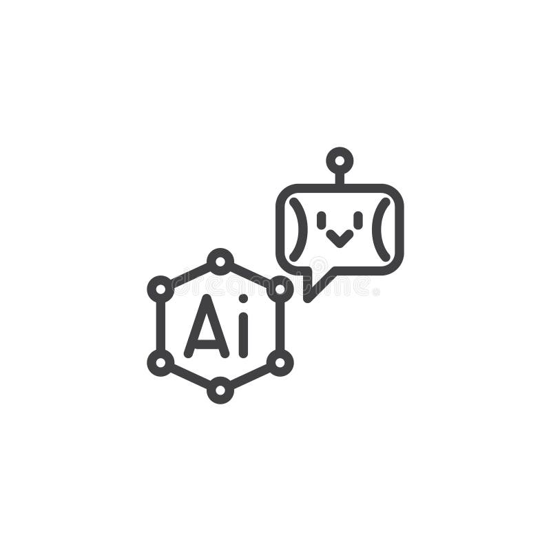 AI-powered Chat line icon stock illustration. Illustration of pixel ...