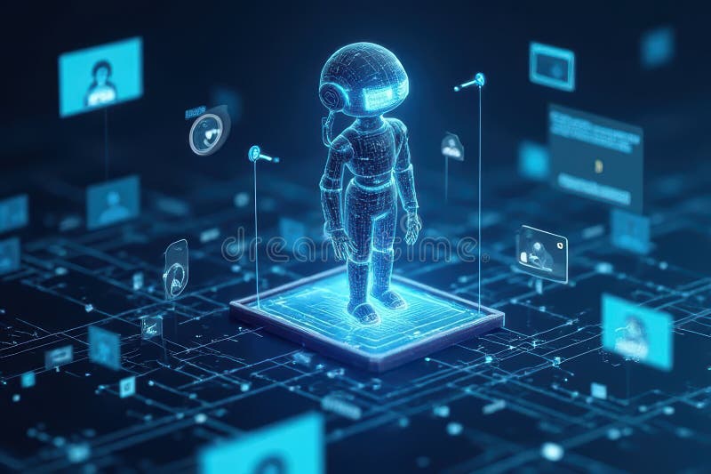 Ai-Powered Chatbot Showcase Stock Illustration - Illustration of ...