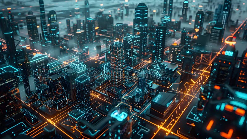 AI-powered City Advanced Infrastructure Digital Intelligent. Stock ...