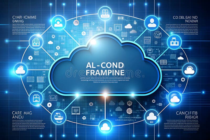 AI Powered Cloud Computing Frame Concept As a Clean Border Frame ...