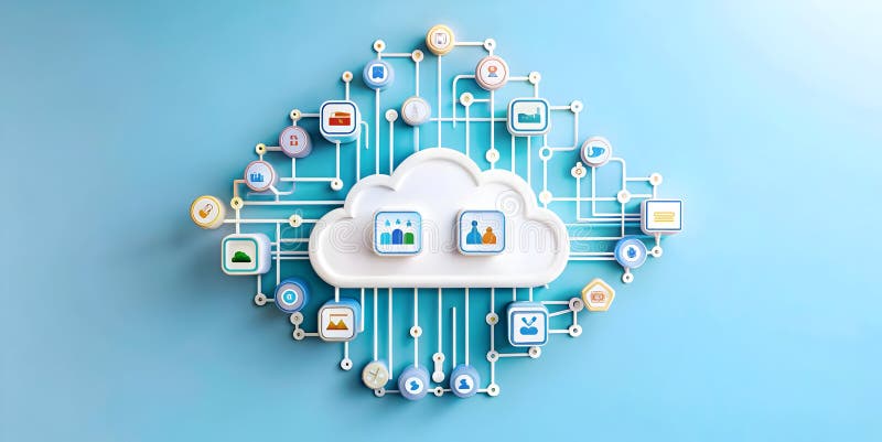 AI Powered Cloud Computing Frame Concept As a Clean Border Frame ...