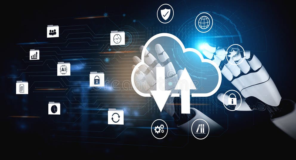 AI-powered Cloud Data Storage and Backup System Parse Stock Illustration - Illustration of ...