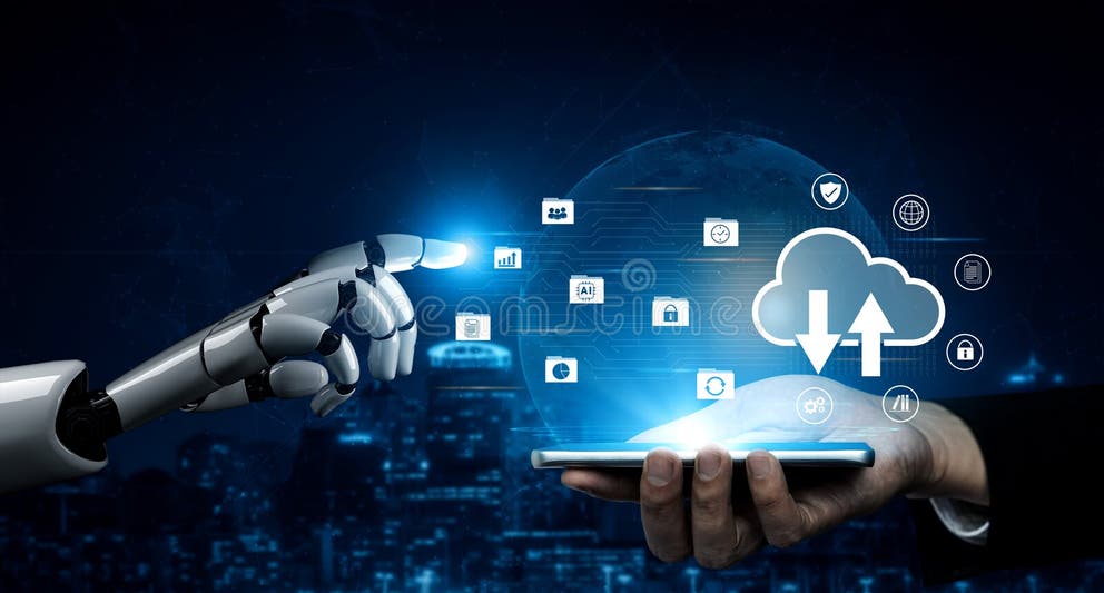 AI-powered Cloud Data Storage and Backup System Parse Stock Illustration - Illustration of ...