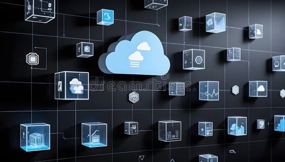 AI-Powered Cloud Network Visualization Stock Photo - Image of graphic, complex: 385312194