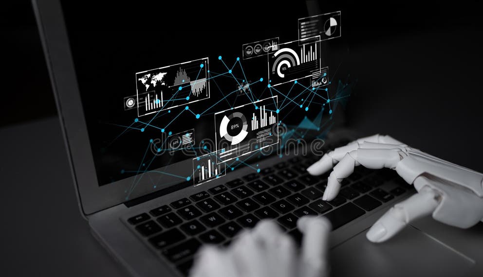 AI-Powered Data Analytics for Business Intelligence Latch Stock Photo - Image of robot, report ...