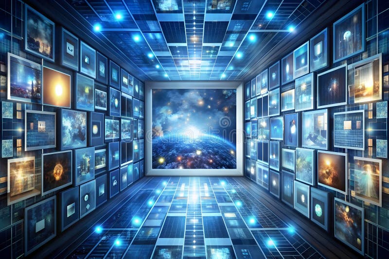 Ai Powered Data Stream Frame Concept As A Clean Border Frame Featuring Dynamic Data Streams On