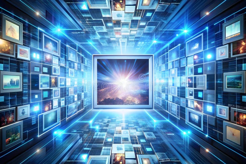 Ai Powered Data Stream Frame Concept As A Clean Border Frame Featuring Dynamic Data Streams On