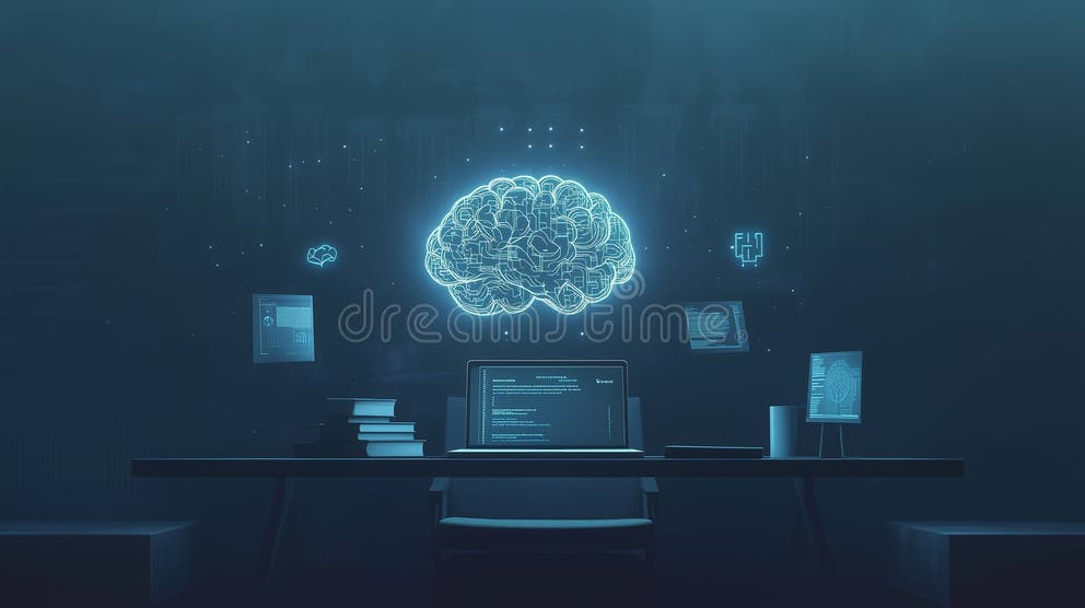 AI-powered Digital Learning, Showcasing a Modern Workspace with ...