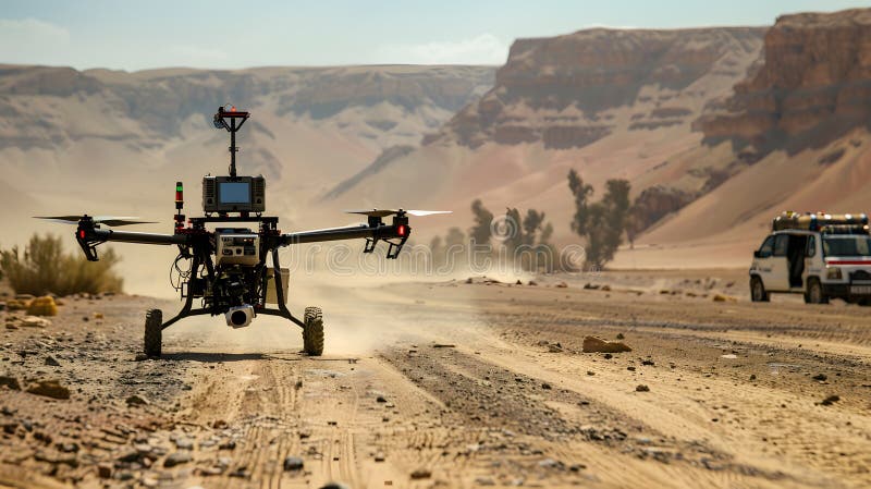 AI-powered Drone Mapping a Remote Area in Real-time. Stock Illustration ...