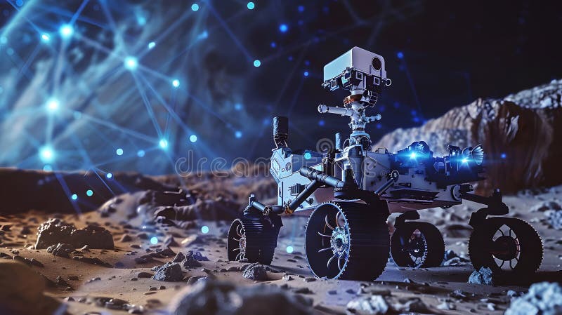 AI-powered Exploration Rover on a Distant Planet. Stock Illustration ...