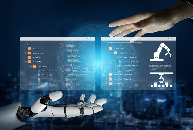 AI-powered File System and Robotics Programming Education Parse Stock Illustration ...