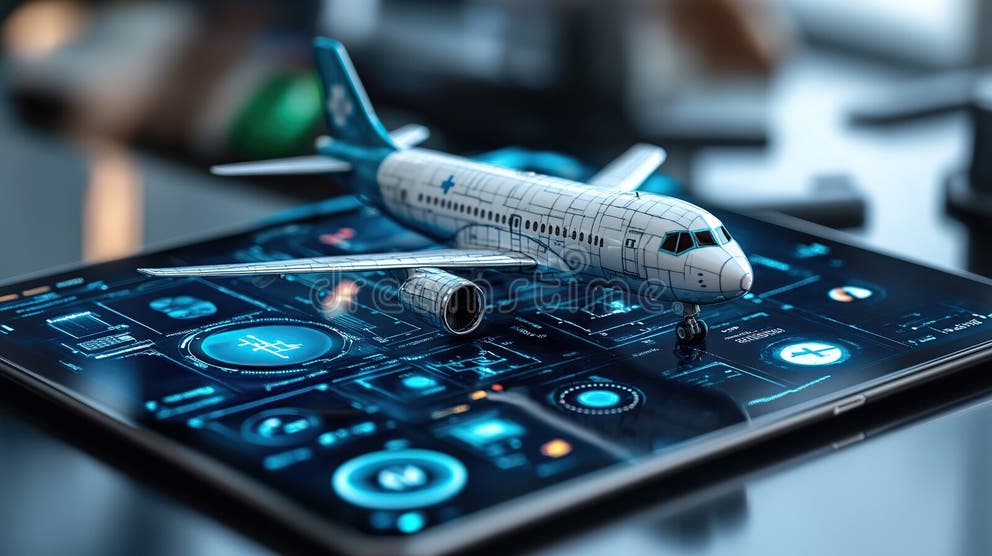 AI-Powered Flight Control System Stock Illustration - Illustration of ...