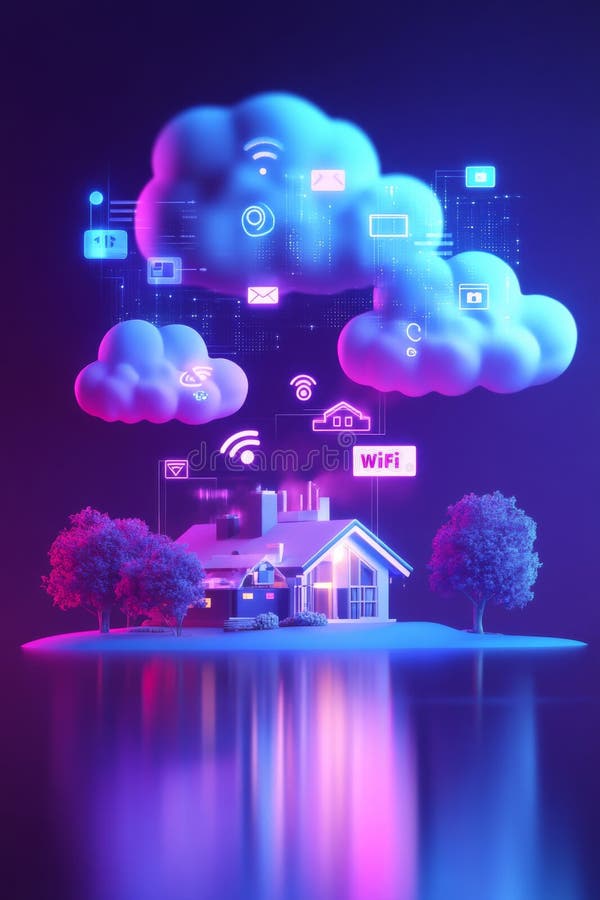 AI-powered Futuristic Concept for Smart Home Security. Stock Photo ...